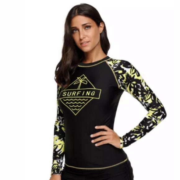 Swim | Womens Long Sleeve Swim Top Uv Protected Swimsuit | Poshmark